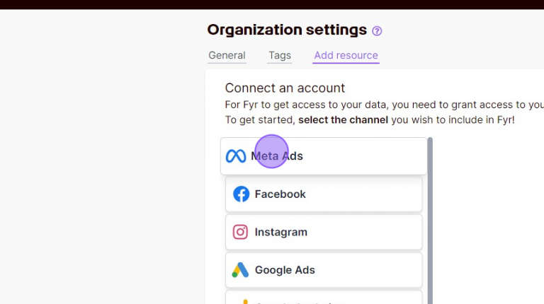 How to add data from a platform/resource. - Fyr